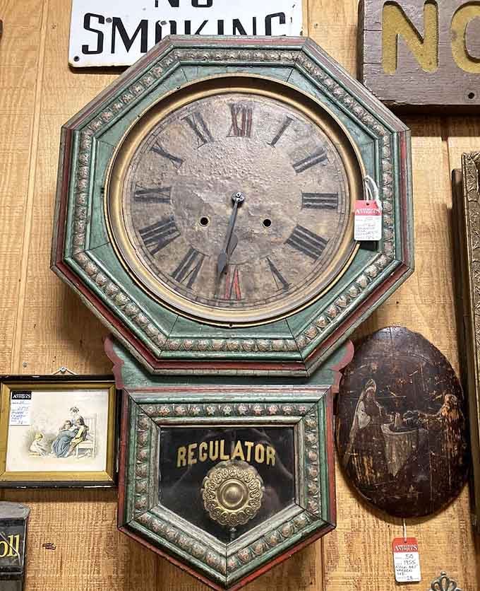 This regulator clock has been keeping time since your great-grandparents were young, and it's not stopping now.