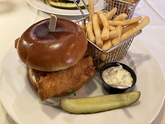 When your sandwich arrives with its own basket of fries, you know someone in the kitchen understands portion control.