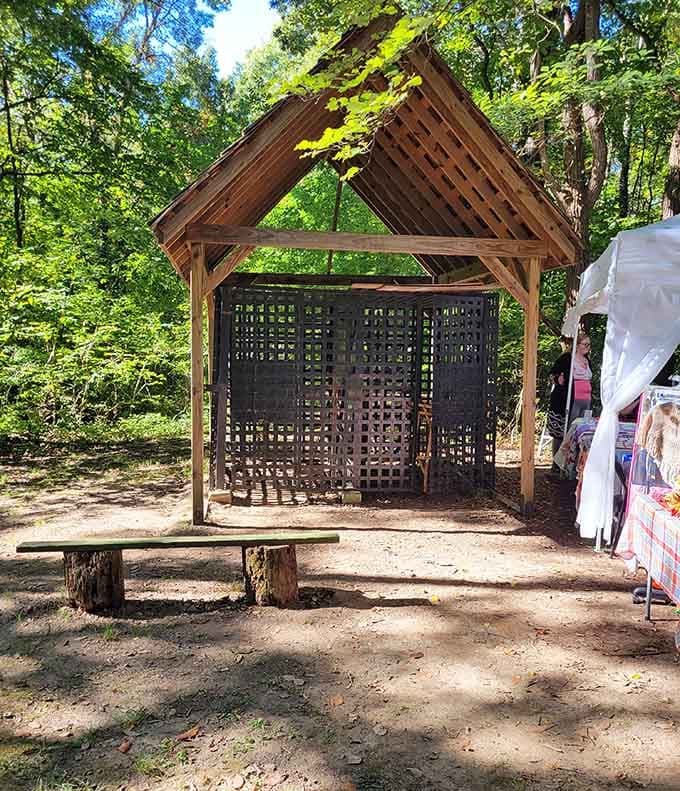 This timber-frame structure shows the ingenuity required when Home Depot was still a century away from existing.
