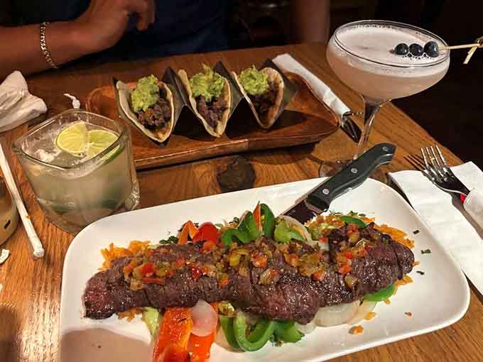 When your table looks like a greatest hits album of comfort food, you know you've ordered correctly.