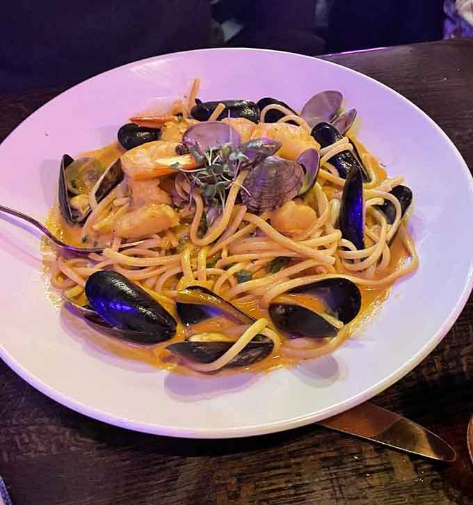 Seafood pasta that would make an Italian grandmother nod approvingly before asking for the recipe to take home.