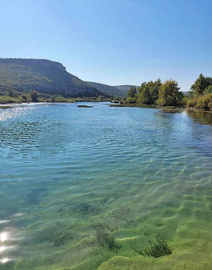 Water so clear you can see the bottom, which is either reassuring or slightly unnerving.