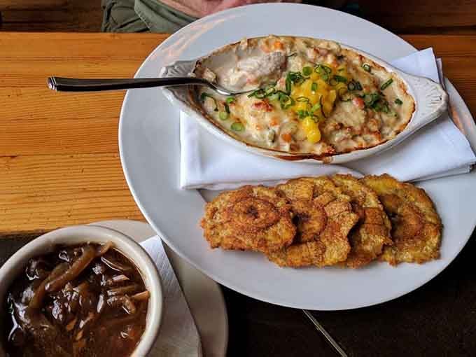 That whitefish casserole with fried green tomatoes proves Minnesota does comfort food with serious style.