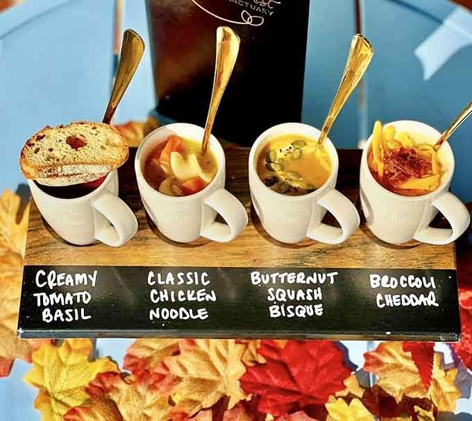 This isn't just soup, it's a carefully curated journey through flavor country with a grilled cheese riding shotgun.