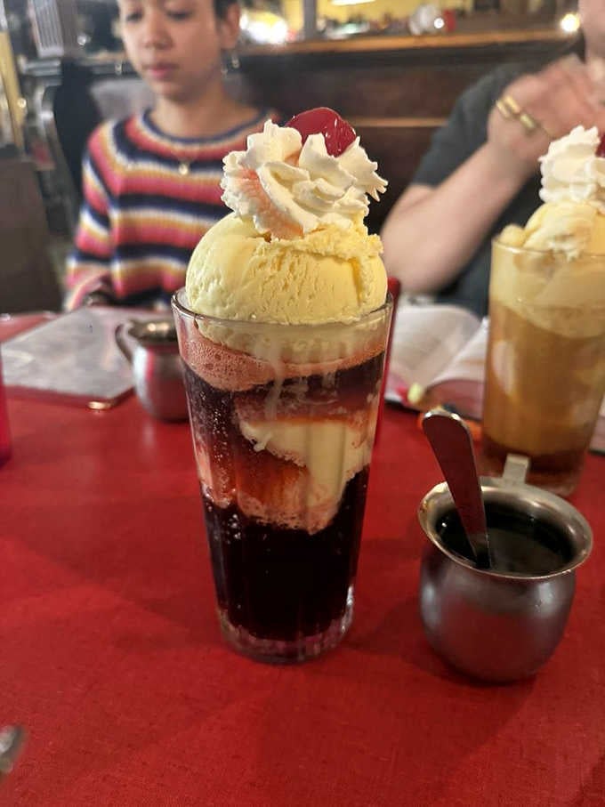 Layered like a geological wonder, this sundae proves good things come to those who order dessert first.