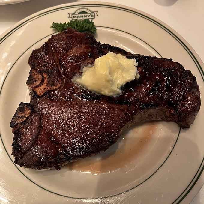 The Porterhouse: two steaks in one, because apparently the steakhouse gods believe in giving you options and abundance.