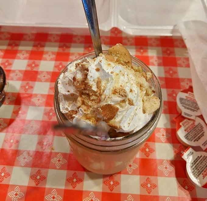 Vanilla wafer crumbles crown this creamy masterpiece like edible confetti celebrating your excellent life choices and impeccable taste.