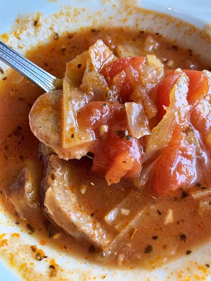 This sausage and cabbage soup is like a warm hug from your Pennsylvania Dutch grandmother.