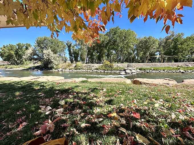 Riverbottom Park offers peaceful riverside strolls where the only traffic is ducks and occasional fishermen.