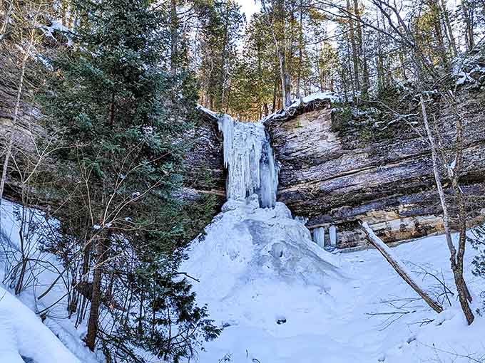 When the falls freeze solid, you get ice sculptures that make store-bought decorations look downright embarrassing.