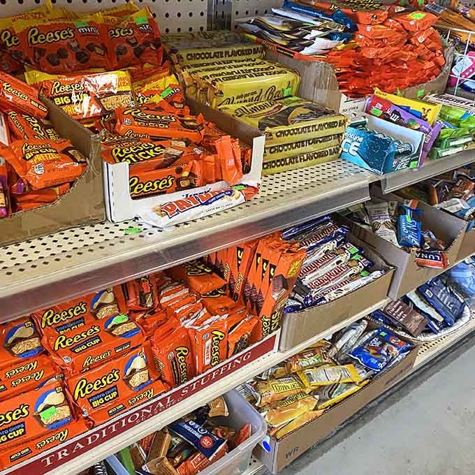 Candy displays that would make Willy Wonka jealous, minus the Oompa Loompas and questionable child safety standards.