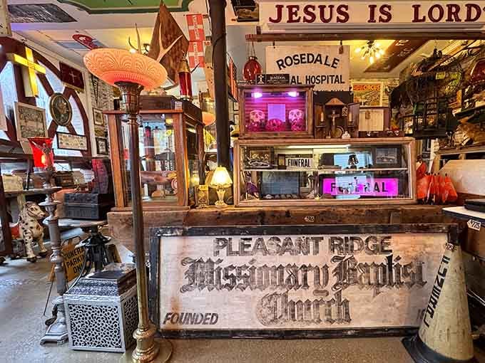 Inside this antique shop, history gets delightfully jumbled together like your grandmother's attic met a museum and decided to party.