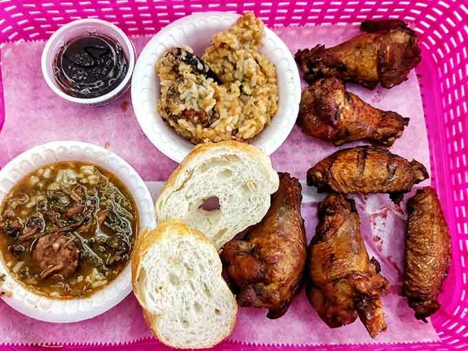 Wings and jambalaya together prove that sometimes having it all is exactly what your taste buds need right now.