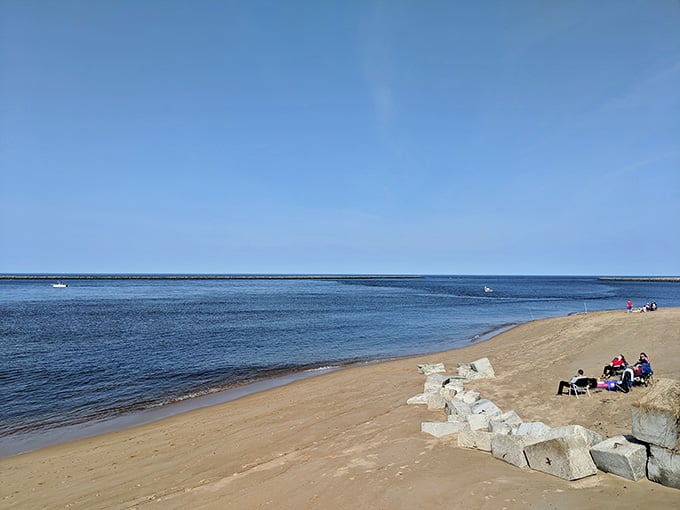 Plum Island Beach stretches out in golden perfection, where the sand meets the sea and your stress melts away.