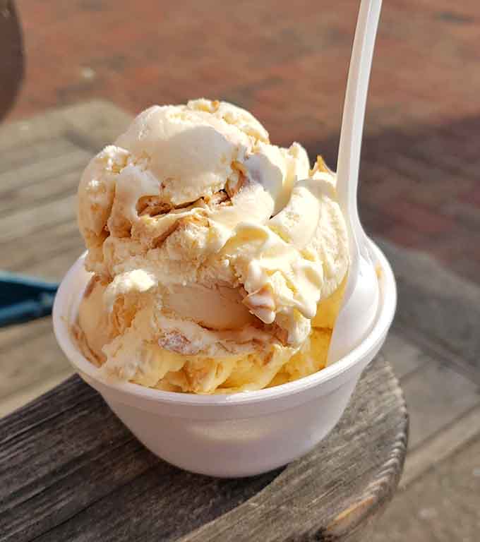 Peanut butter ripple swirled through vanilla proves that some marriages are simply meant to be, no couples therapy required.