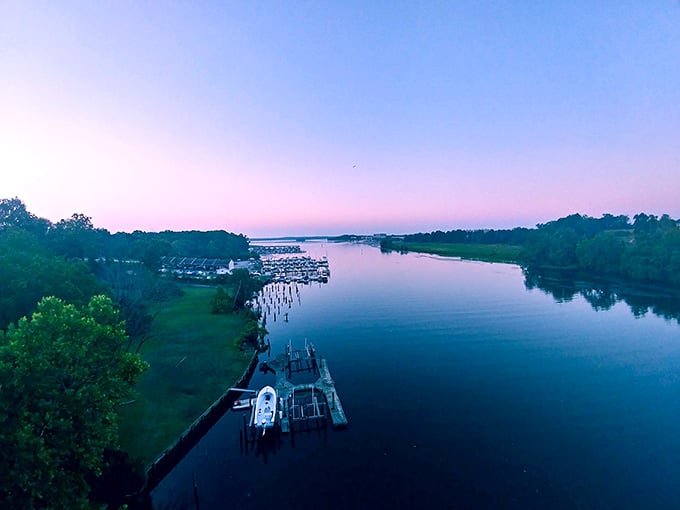 Sunrise over the river that'll make you seriously reconsider your daily commute and life choices in general.
