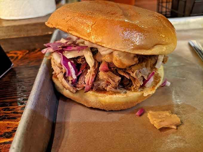 Pulled pork piled this high requires structural engineering skills and a serious appetite to match your ambition.