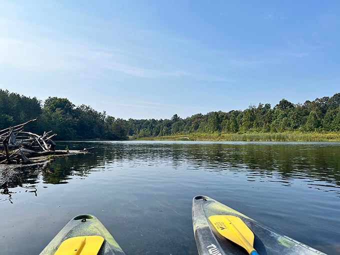 Kayaking through waters so calm and clear, you'll forget what road rage even feels like back home.