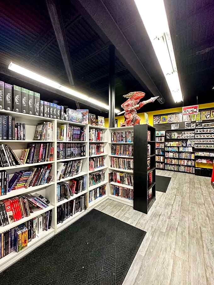 White shelves stretch endlessly, packed with graphic novels that could keep you reading until next Tuesday at least.