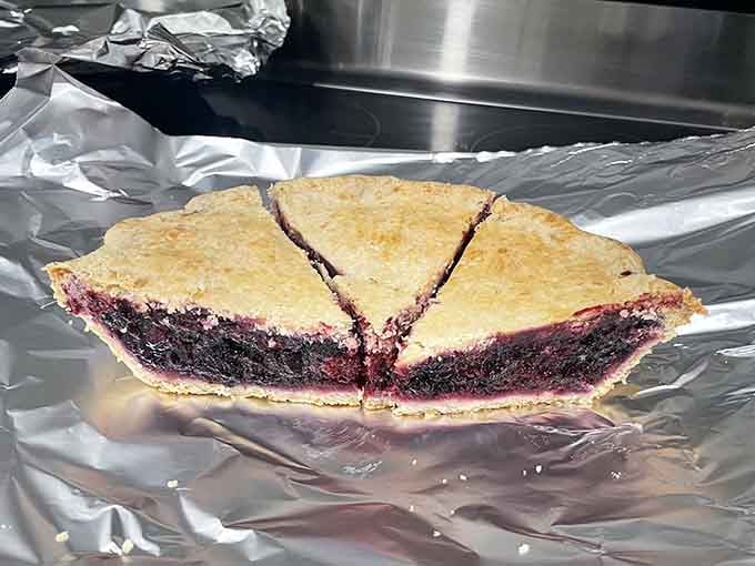 Blackberry pie so deeply purple and gorgeous, it practically begs you to grab a fork immediately.