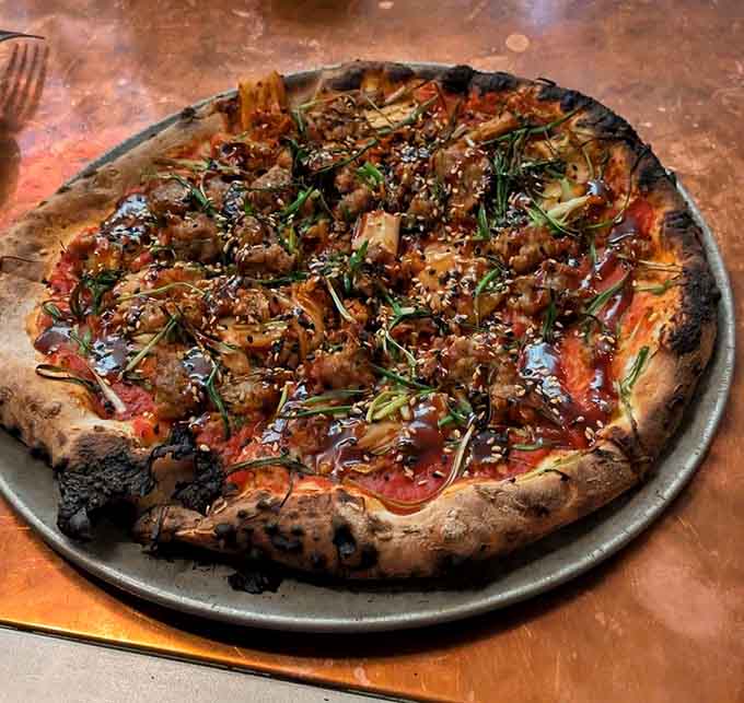 Korean BBQ on pizza might sound wild, but this beauty makes perfect sense with every bite.