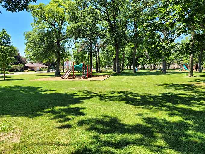 Smith Park's towering trees and lush grass offer shade, serenity, and zero notifications buzzing in your pocket.