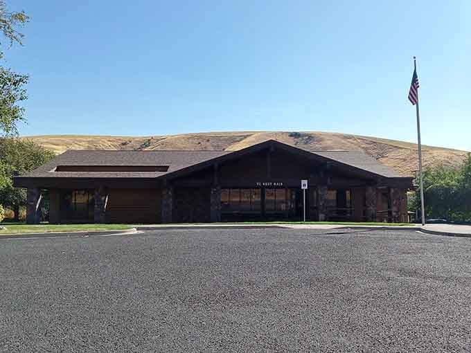 The ranger station sits ready to help outdoor enthusiasts explore nearby wilderness without requiring a trust fund.