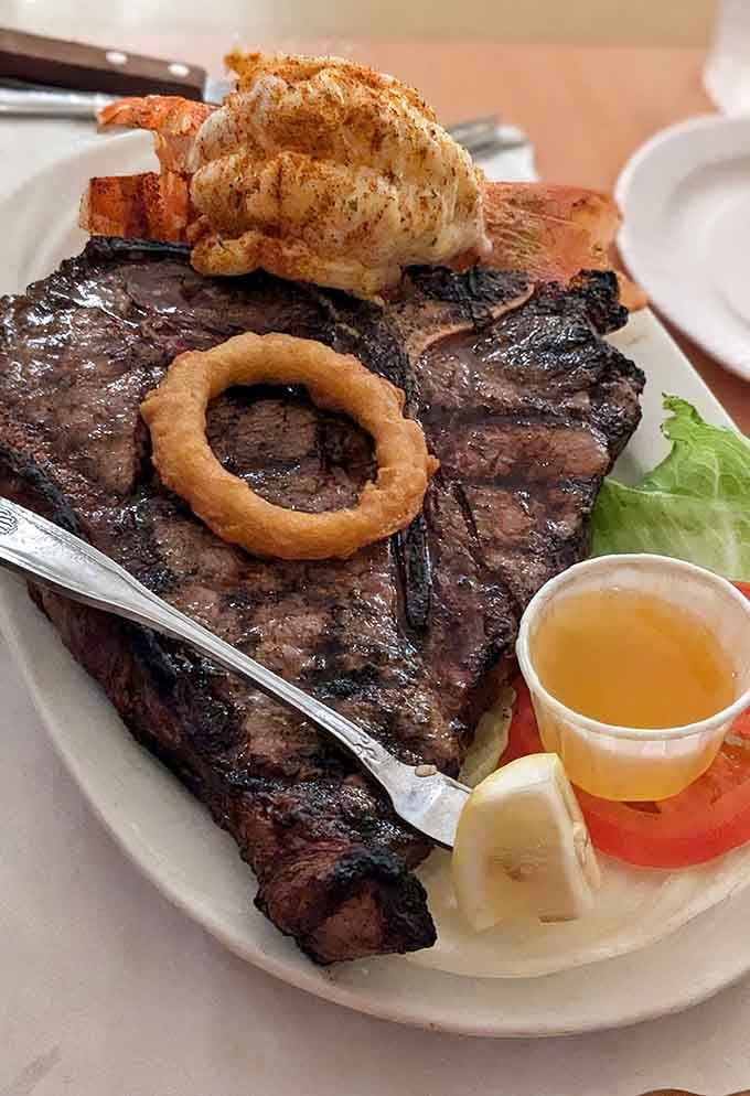 When your T-bone comes stacked with a lobster tail, you know someone in the kitchen understands life's true priorities.