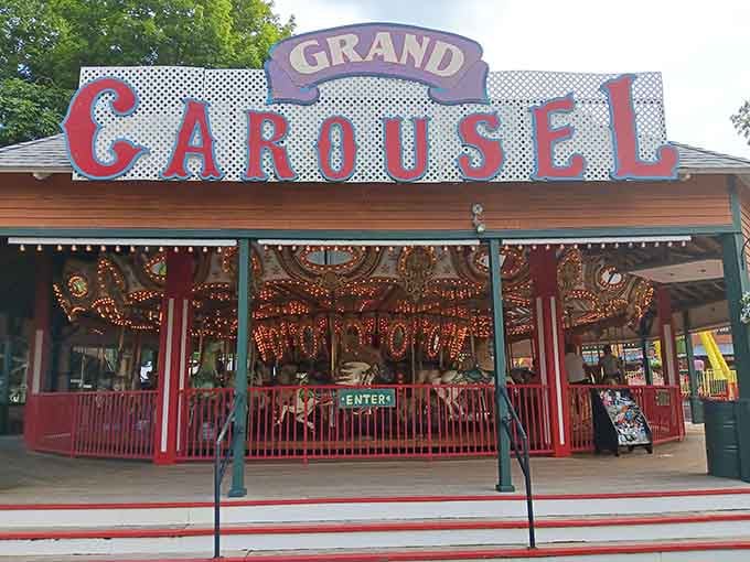 The Grand Carousel spins with timeless charm, proving some pleasures never go out of style.