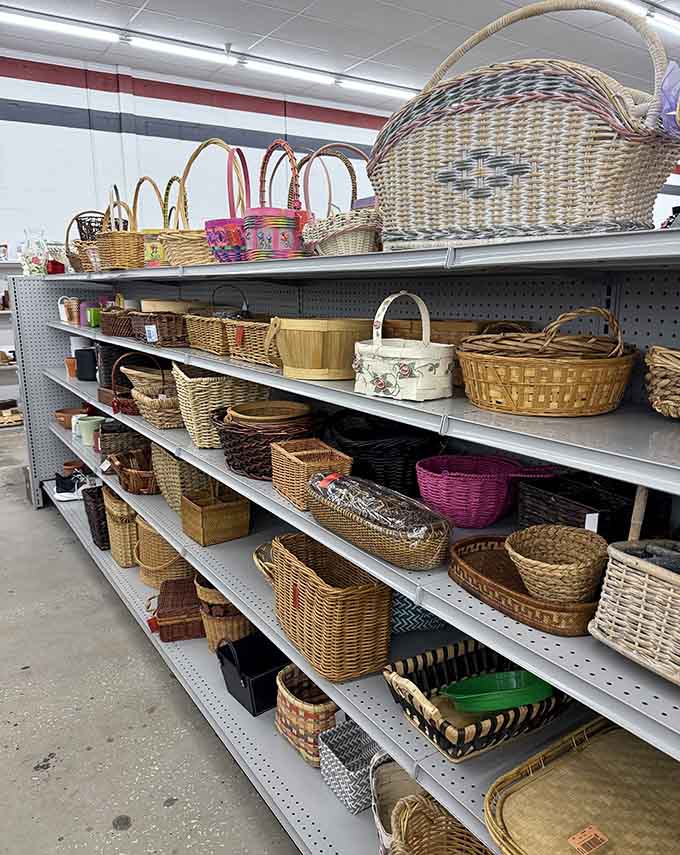 Baskets galore, because apparently everyone needs more wicker in their lives, and honestly, they're not wrong.