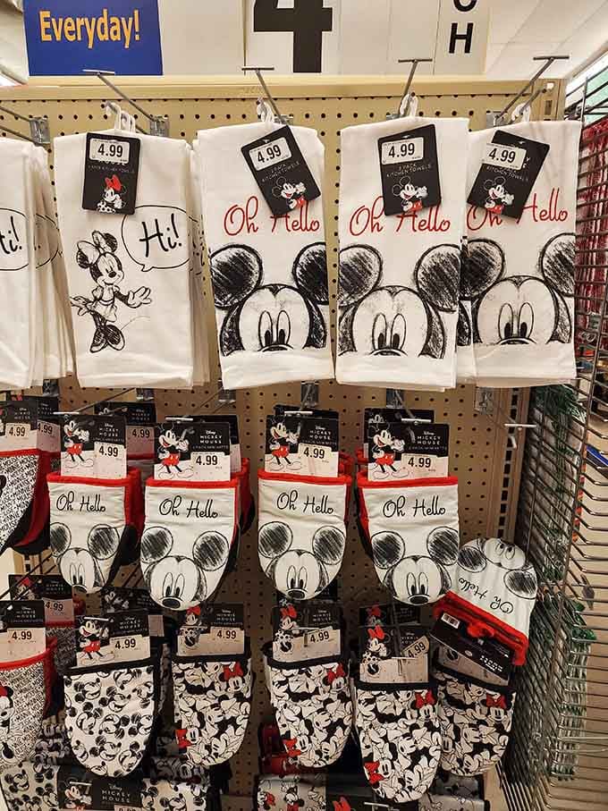 Mickey Mouse kitchen towels that make doing dishes slightly less terrible, which is honestly a miracle.
