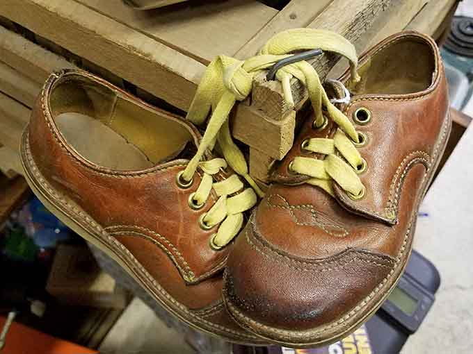 Well-worn leather shoes with character and patina that modern footwear just can't replicate, no matter how hard they try.