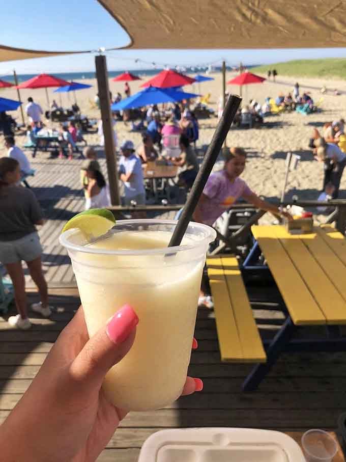 A frozen margarita with a view that makes you forget you have responsibilities waiting back on the mainland.