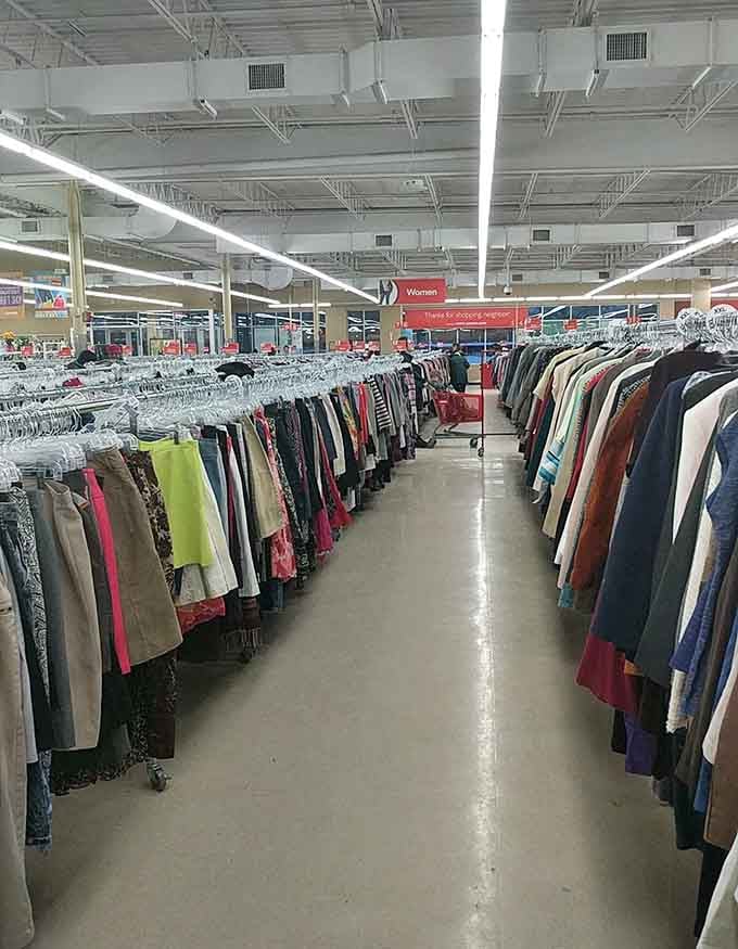 These aisles go on forever, making you feel like you're in a clothing version of "The Neverending Story."