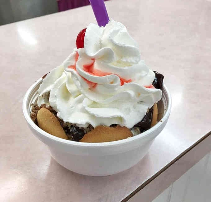 This sundae comes with whipped cream, a cherry, and the kind of joy that makes calories completely irrelevant.