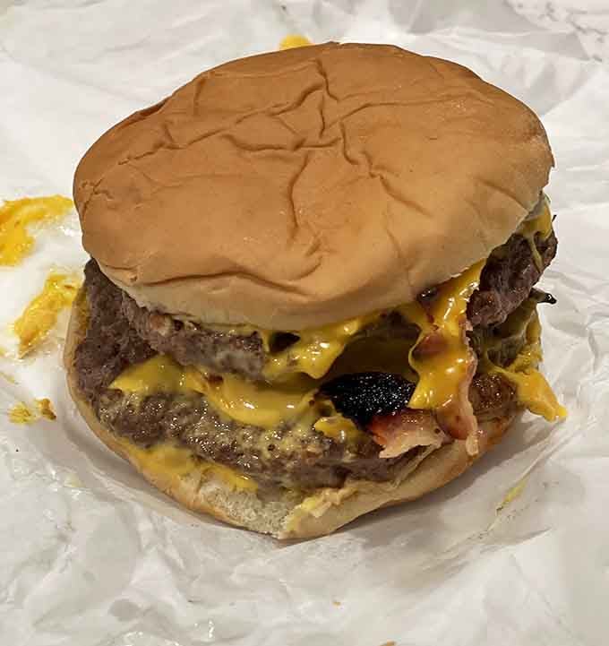 Two patties, melted cheese, and a bun that knows its place&mdash;this is burger architecture at its finest.