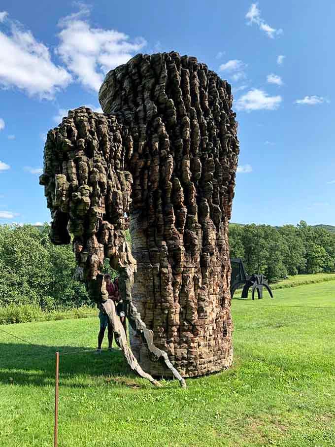 A towering textured elements, watching over the landscape like a gentle guardian.