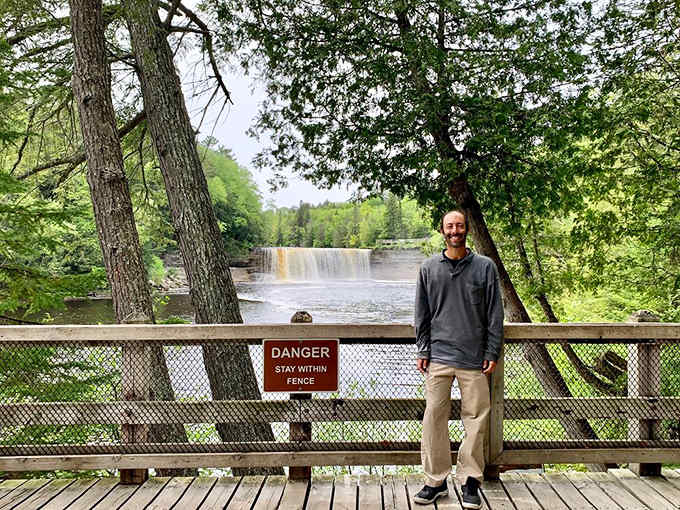 That smile says it all. Standing this close to natural wonder tends to have that effect on people.