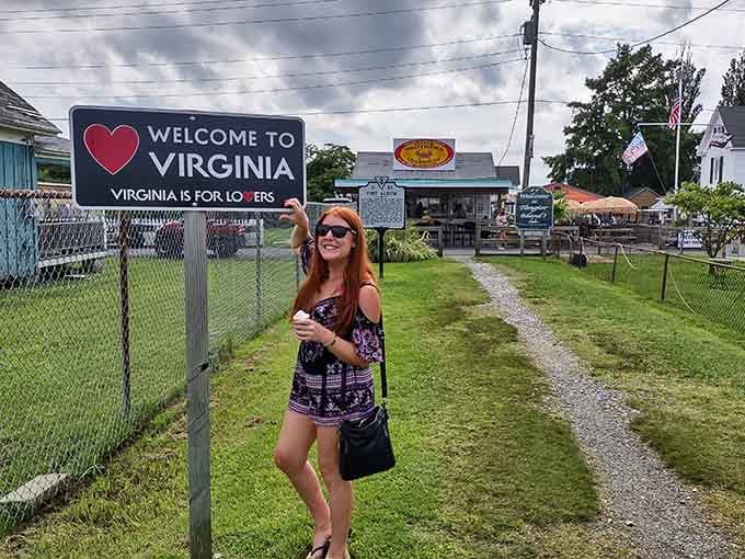 That "Virginia is for Lovers" sign hits different when you're standing on an island accessible only by boat.