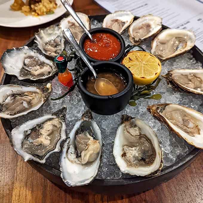 Fresh oysters on ice in the Arizona desert, because apparently we can have nice things even without an ocean nearby.