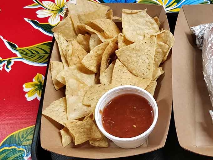Fresh tortilla chips with salsa prove that sometimes the simplest pleasures are the ones worth celebrating most enthusiastically.