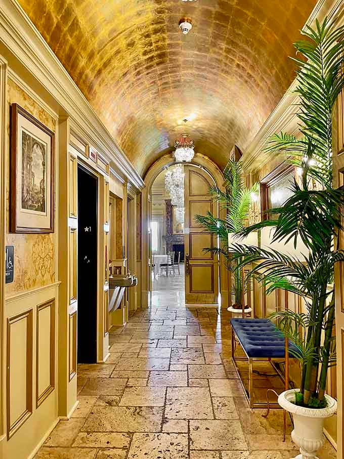 Barrel-vaulted ceilings stretching overhead like something straight out of a Renaissance painting, but with better climate control.