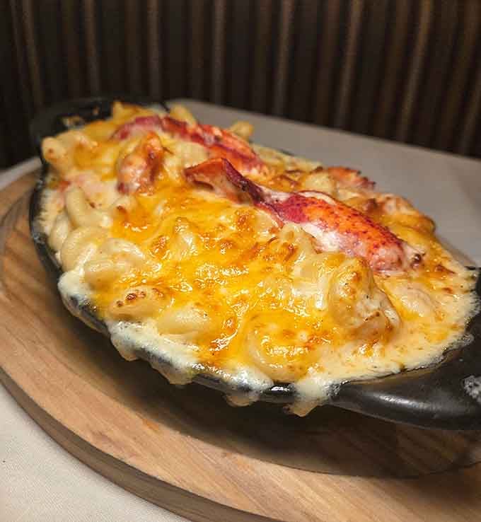Lobster mac and cheese that combines two of life's greatest pleasures into one gloriously indulgent dish you won't want to share.