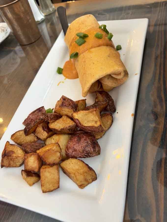 This burrito stays intact, a rare achievement that deserves its own standing ovation and immediate consumption.