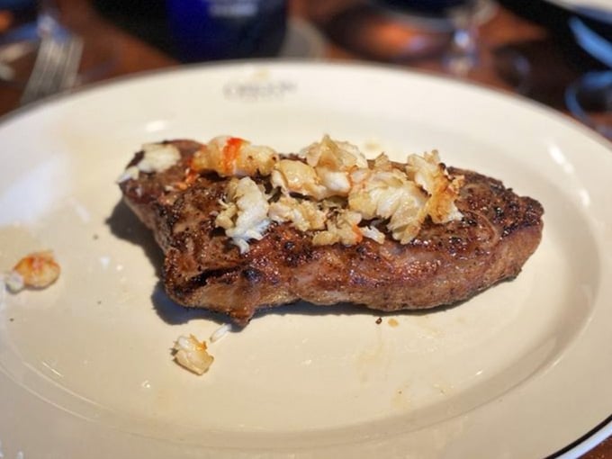 That's a prime strip steak with a crust that could make a vegetarian reconsider their life choices, just saying.