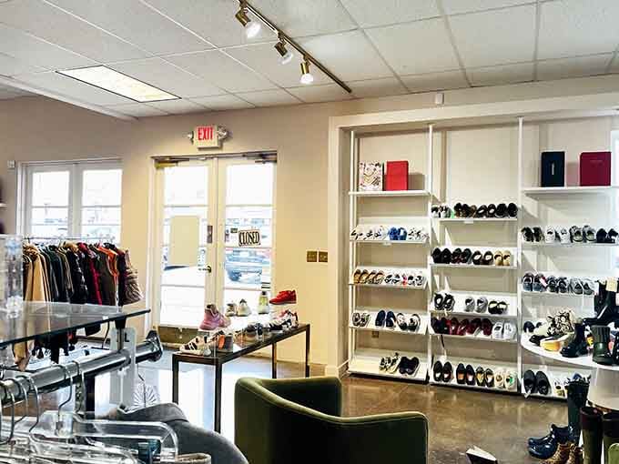 Natural light floods through those windows, illuminating a shoe collection that could fund a small country's economy at retail prices.