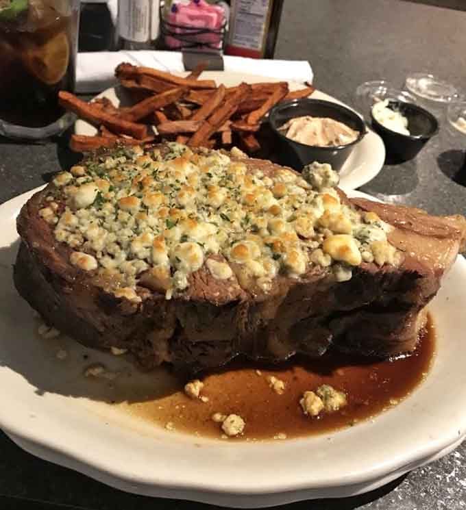 The Presidential cut topped with blue cheese crumbles, because sometimes more is actually more, and that's perfectly fine.