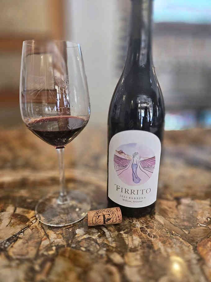 That elegant label and deep ruby pour suggest this isn't your average roadside wine stop experience.