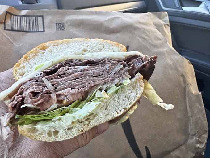 That's not a sandwich, that's a meat portfolio showcasing everything wonderful about Italian deli craftsmanship and excess.