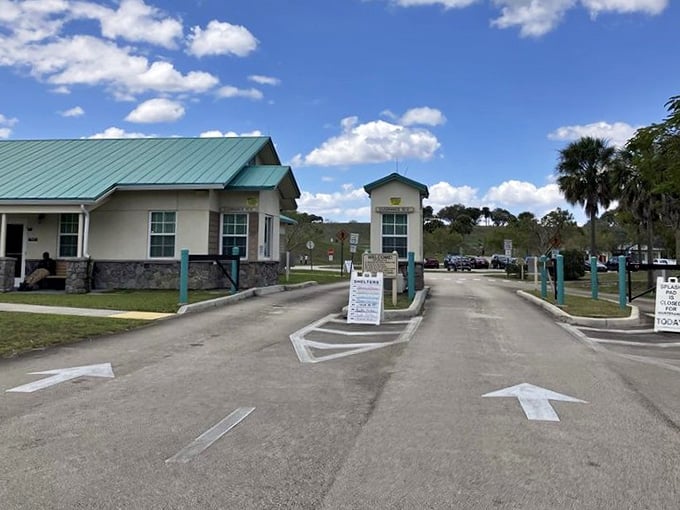 A welcoming entrance that promises adventures beyond, where Florida's flatness takes an unexpected and delightful vacation.